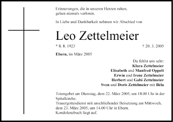 Leo Zettelmeier | Traueranzeige | trauer.inFranken.de