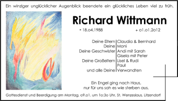 Richard Wittmann | Traueranzeige | trauer.inFranken.de