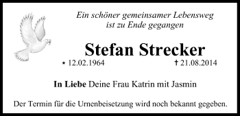 Stefan Strecker | Traueranzeige | trauer.inFranken.de