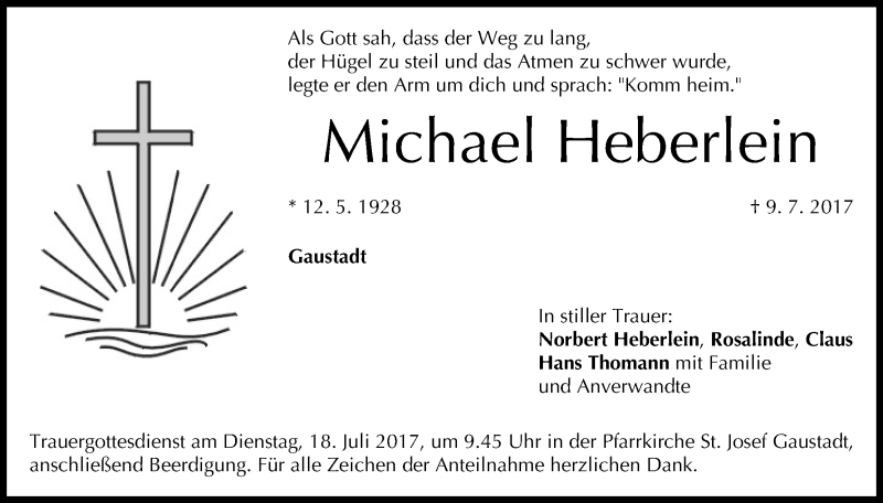 Michael Heberlein | Traueranzeige | trauer.inFranken.de