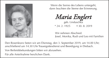 Maria Englert | Traueranzeige | trauer.inFranken.de
