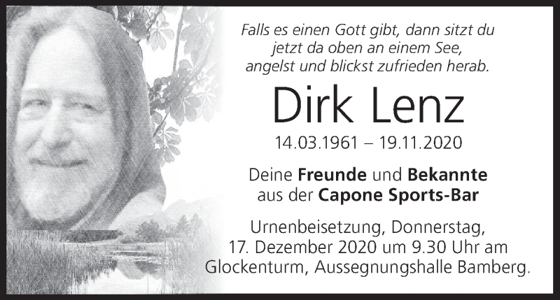Dirk Lenz | Traueranzeige | trauer.inFranken.de
