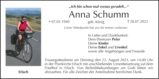 Anna Schumm | Traueranzeige | trauer.inFranken.de