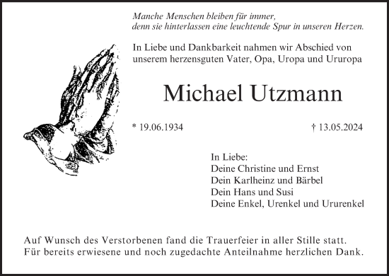 Michael Utzmann | Traueranzeige | trauer.inFranken.de