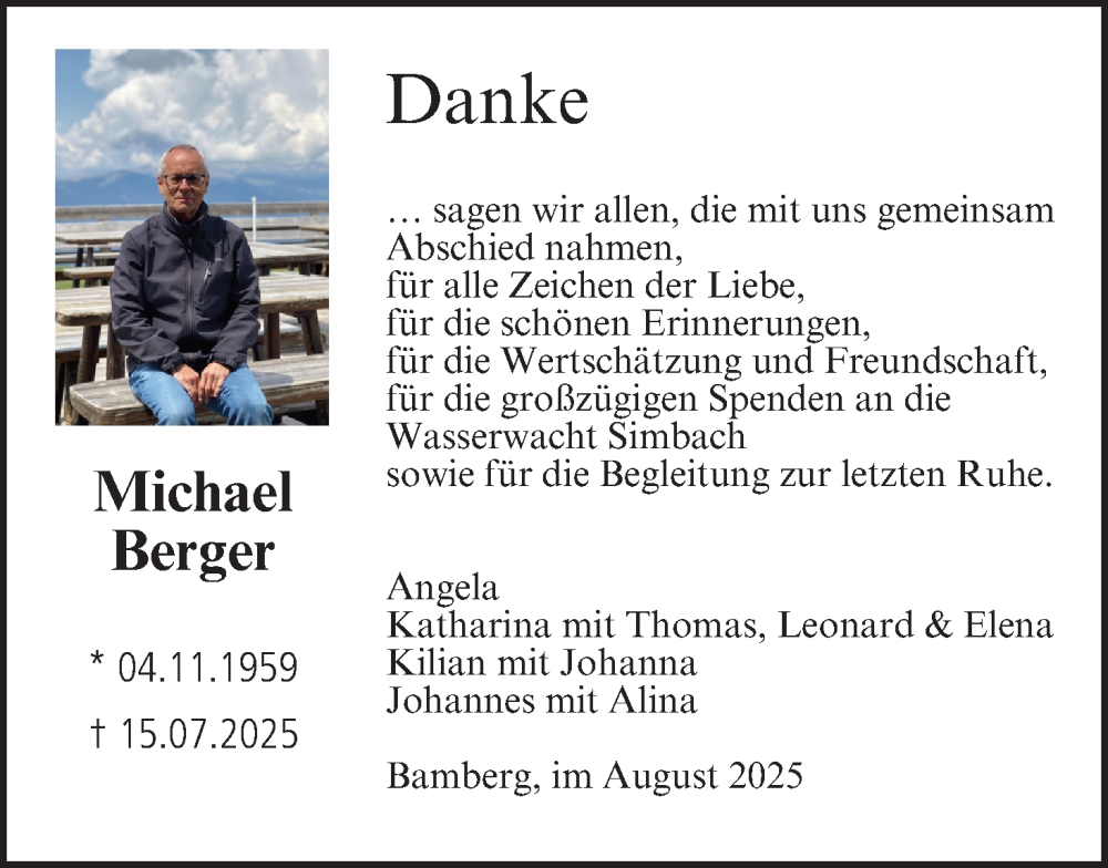Michael Berger | Traueranzeige | trauer.inFranken.de
