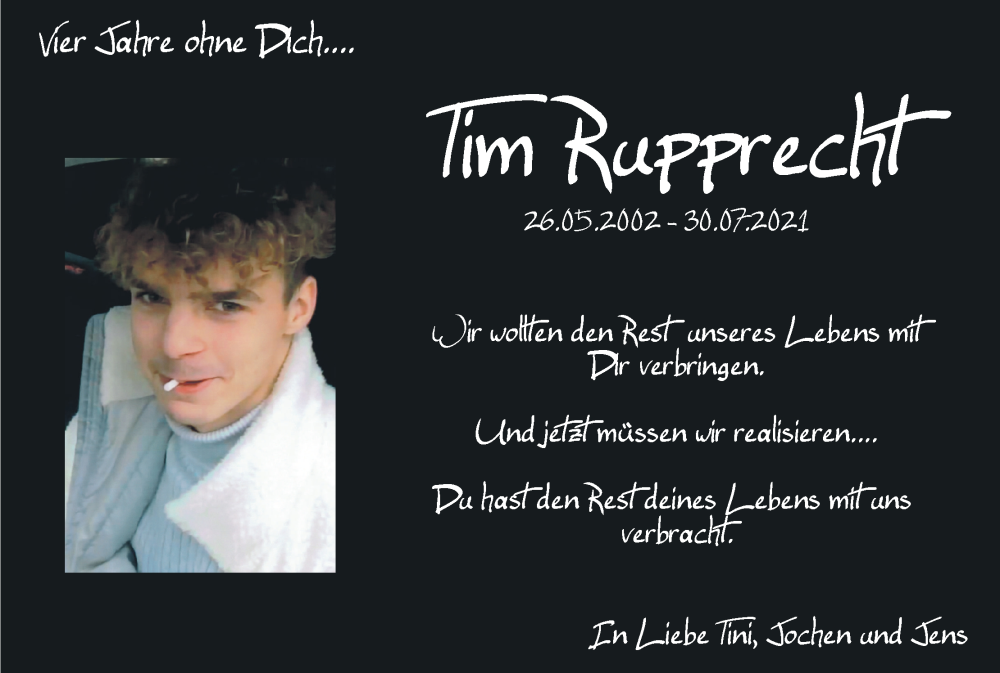 Tim Rupprecht | Traueranzeige | trauer.inFranken.de